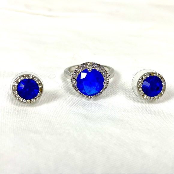 Jewelry | Man Made Sapphire Princess Diana Replica Engagement Ring Set ...